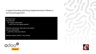 What is Monkey Patching & How It Can Be Applied in Odoo 17 | PPT