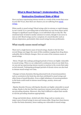 What is mood swings | PDF