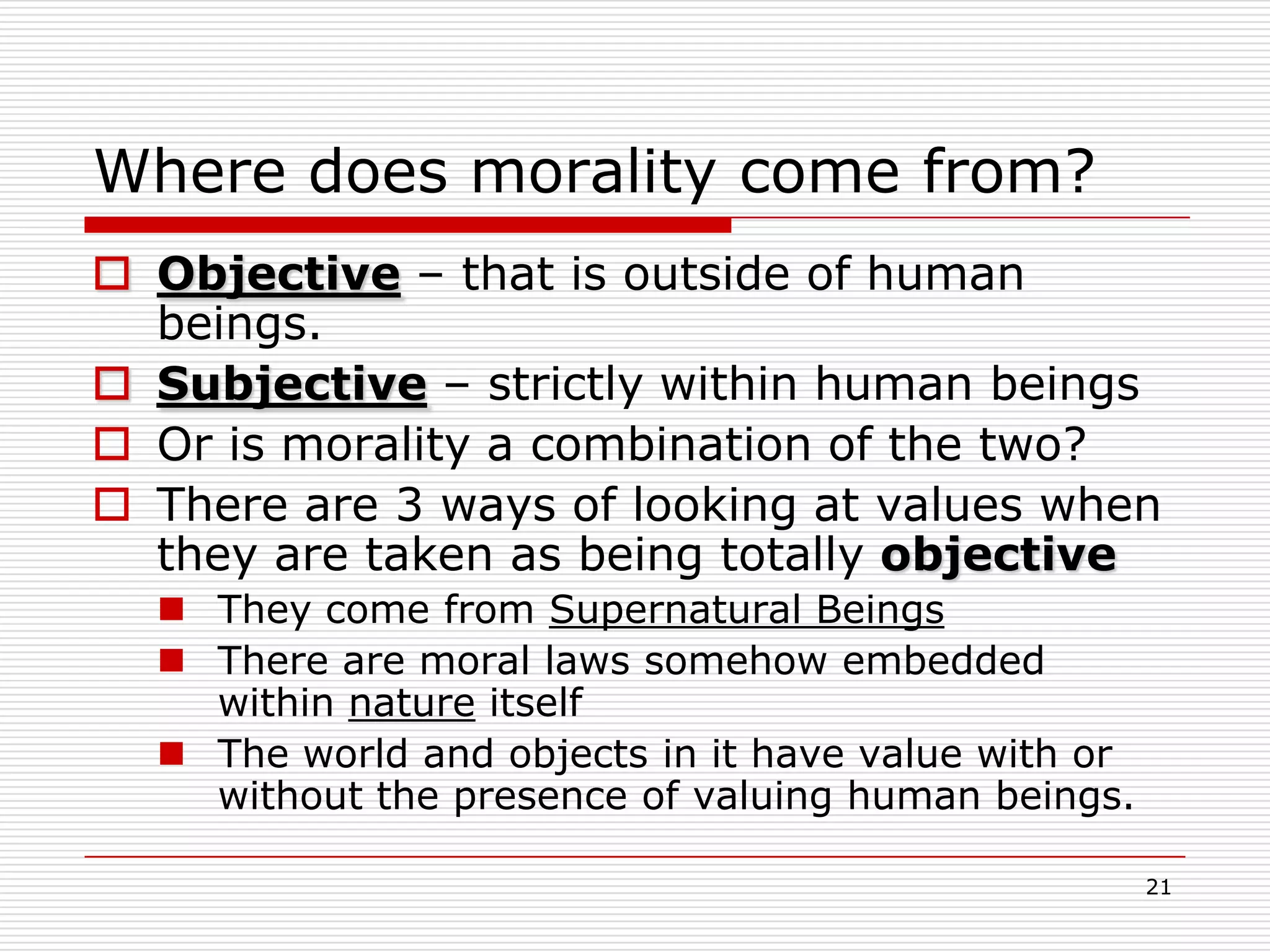 What Is Morality