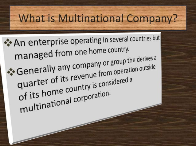 What is multinational company | PPT