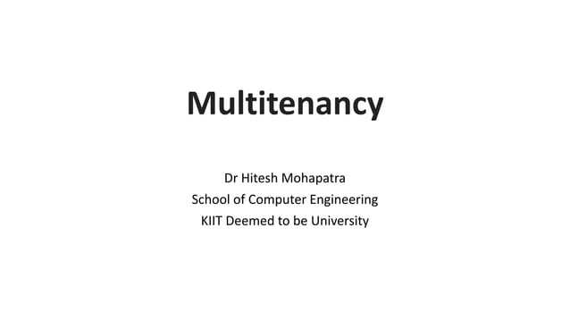 Multitenancy in cloud computing architecture | PDF