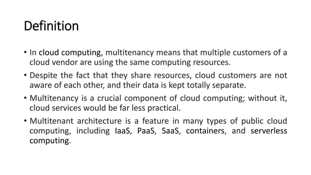 Multitenancy in cloud computing architecture | PDF