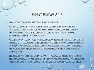 What is MWS API and Basic requirement for It | PPT