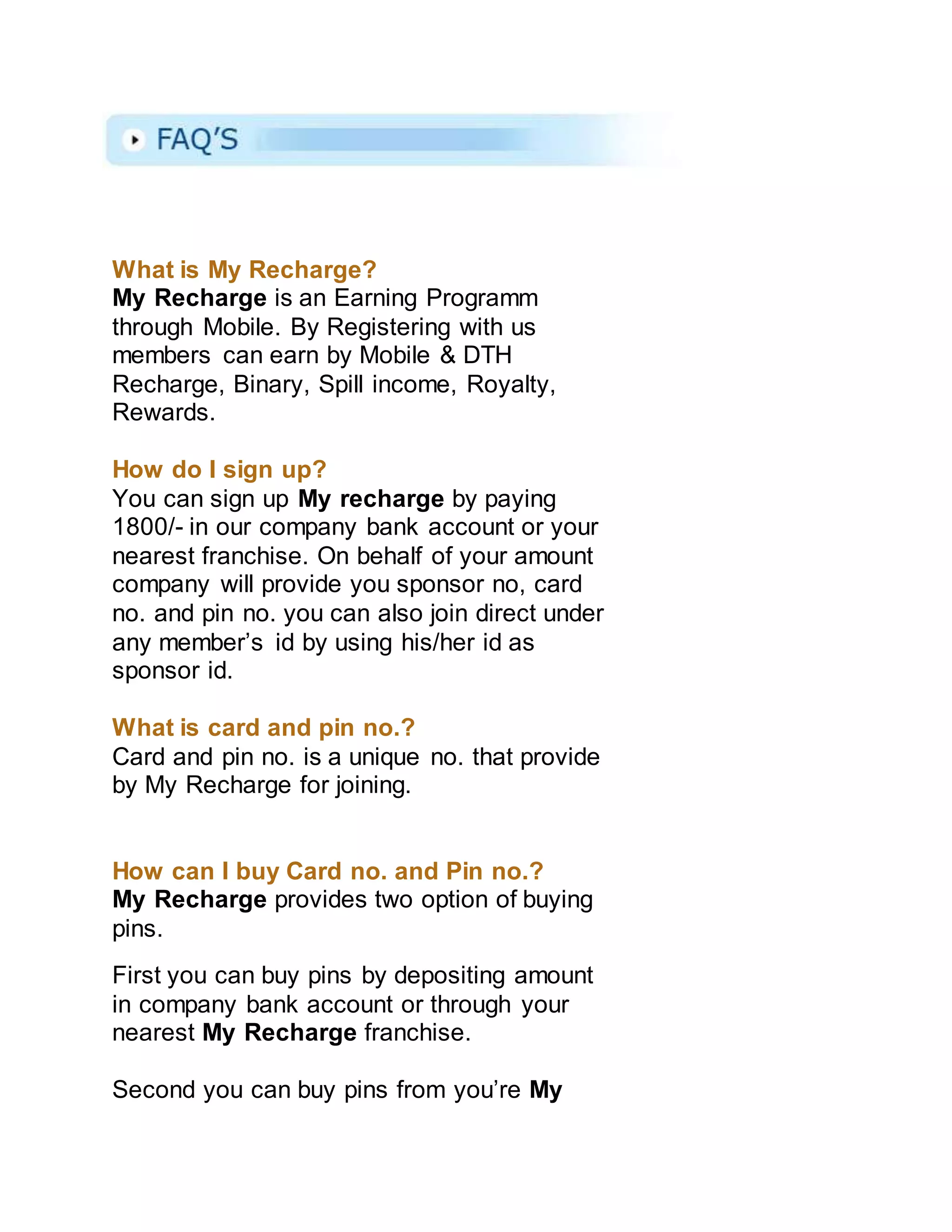 What is my recharge | PDF