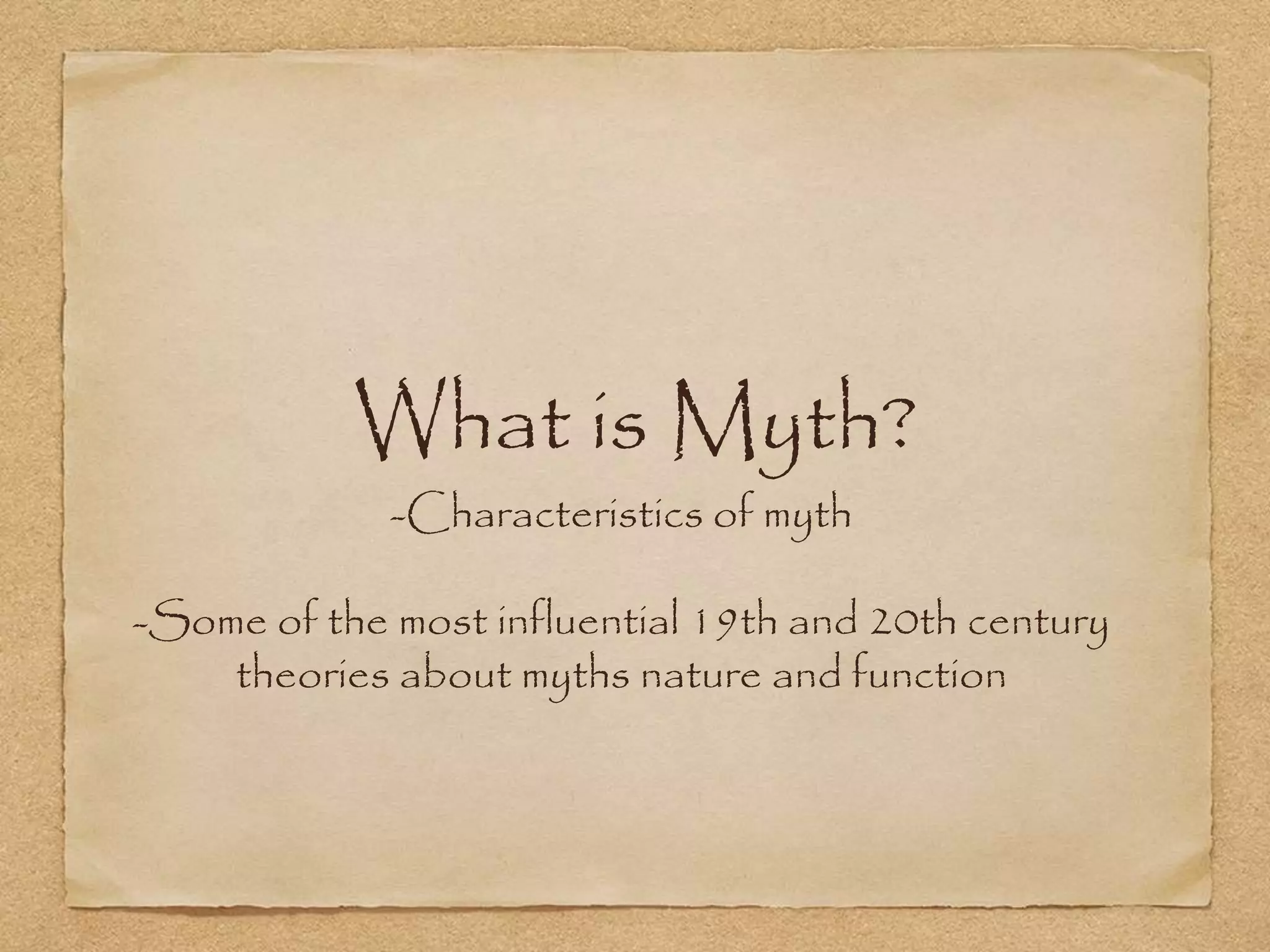 What Is Myth? | PPT