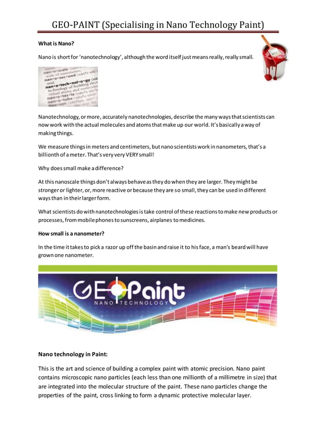 What is NANO PAINT | PDF