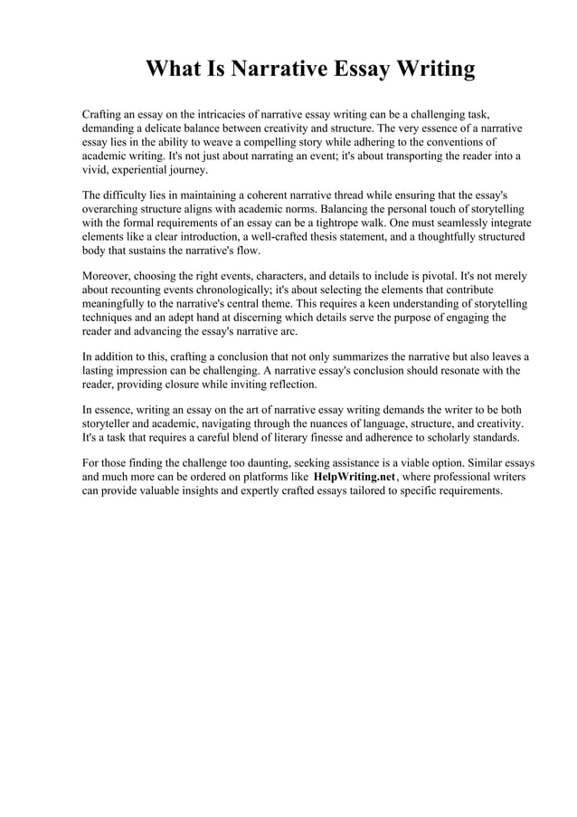 What Is Narrative Essay Writing.pdf | Screenwriting | Content Production