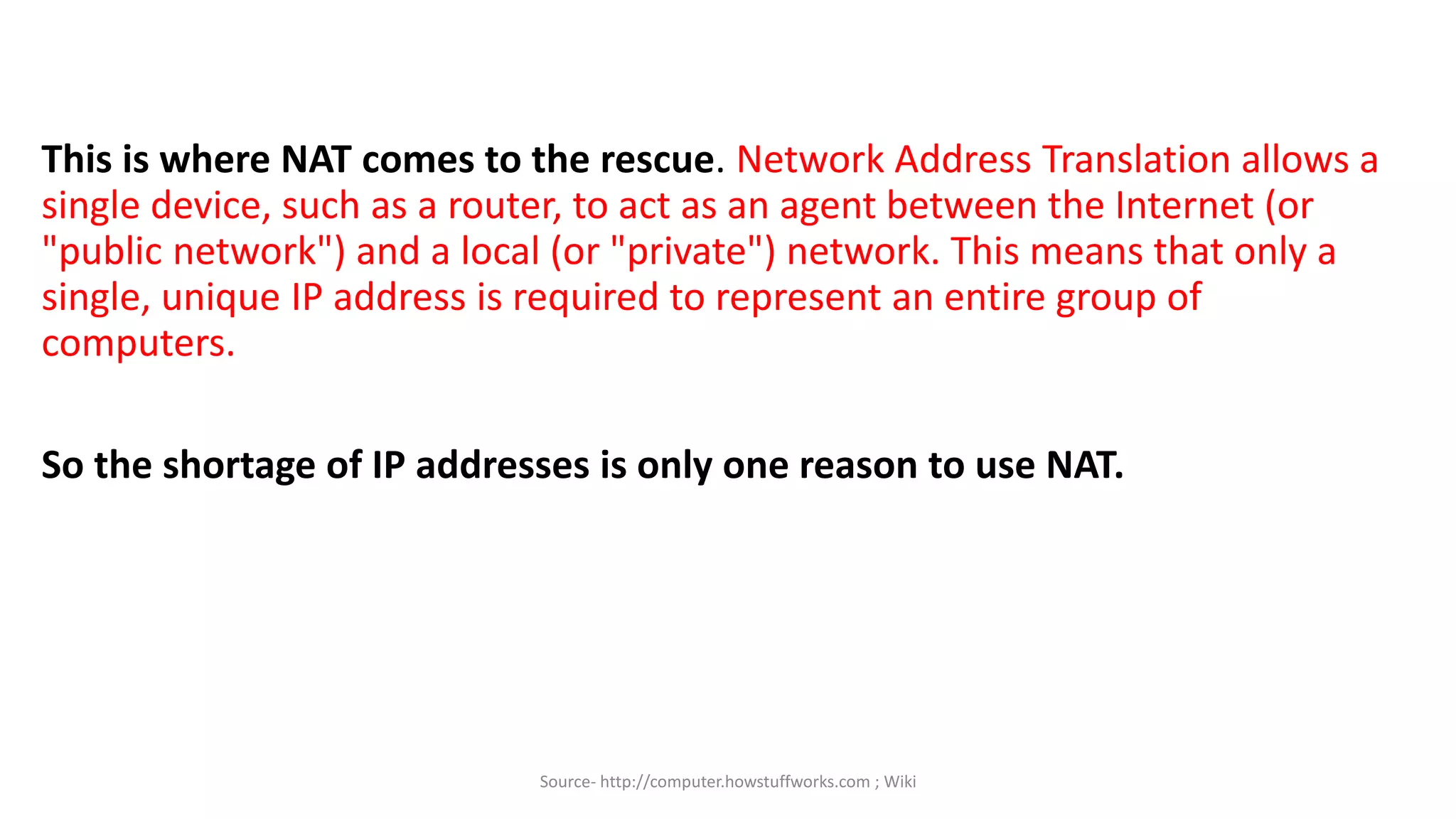What is Network Address Translation (NAT) | PPTX