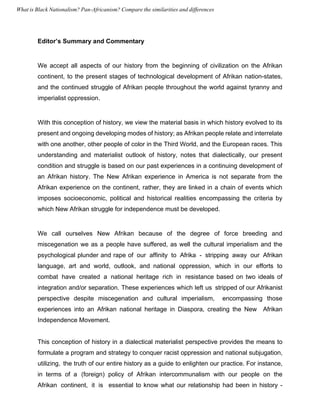 What is Nationalism vs Pan-africanism- Compare the Similarities and ...