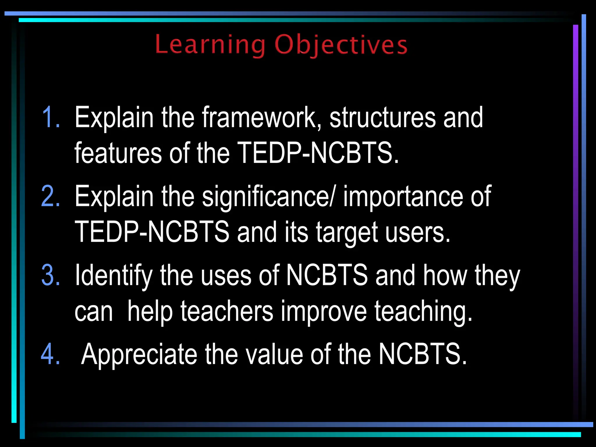 The TEDP-NCBTS Framework of Education in the Philippines | PPT