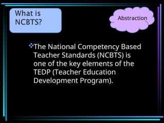 The TEDP-NCBTS Framework of Education in the Philippines | PPT