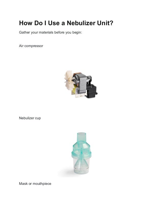 What is Nebulizer Unit? | PDF