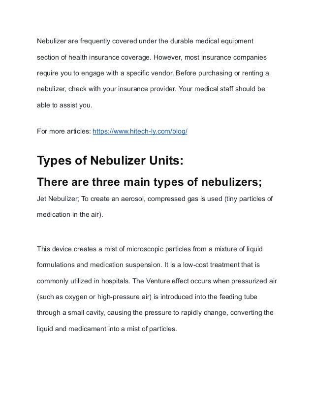 What is Nebulizer Unit? | PDF
