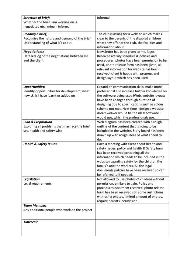 What is needed for brief, chart | PDF