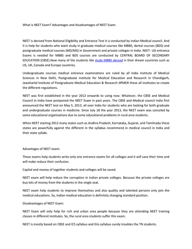 What is neet exam | PDF