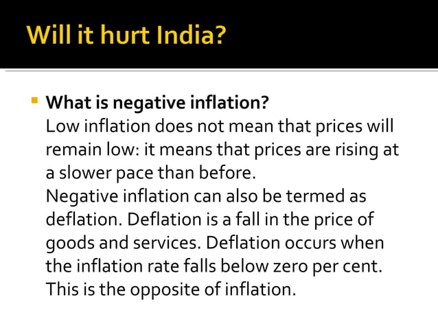 What Is Negative Inflation | PPT | Commodities | Economy