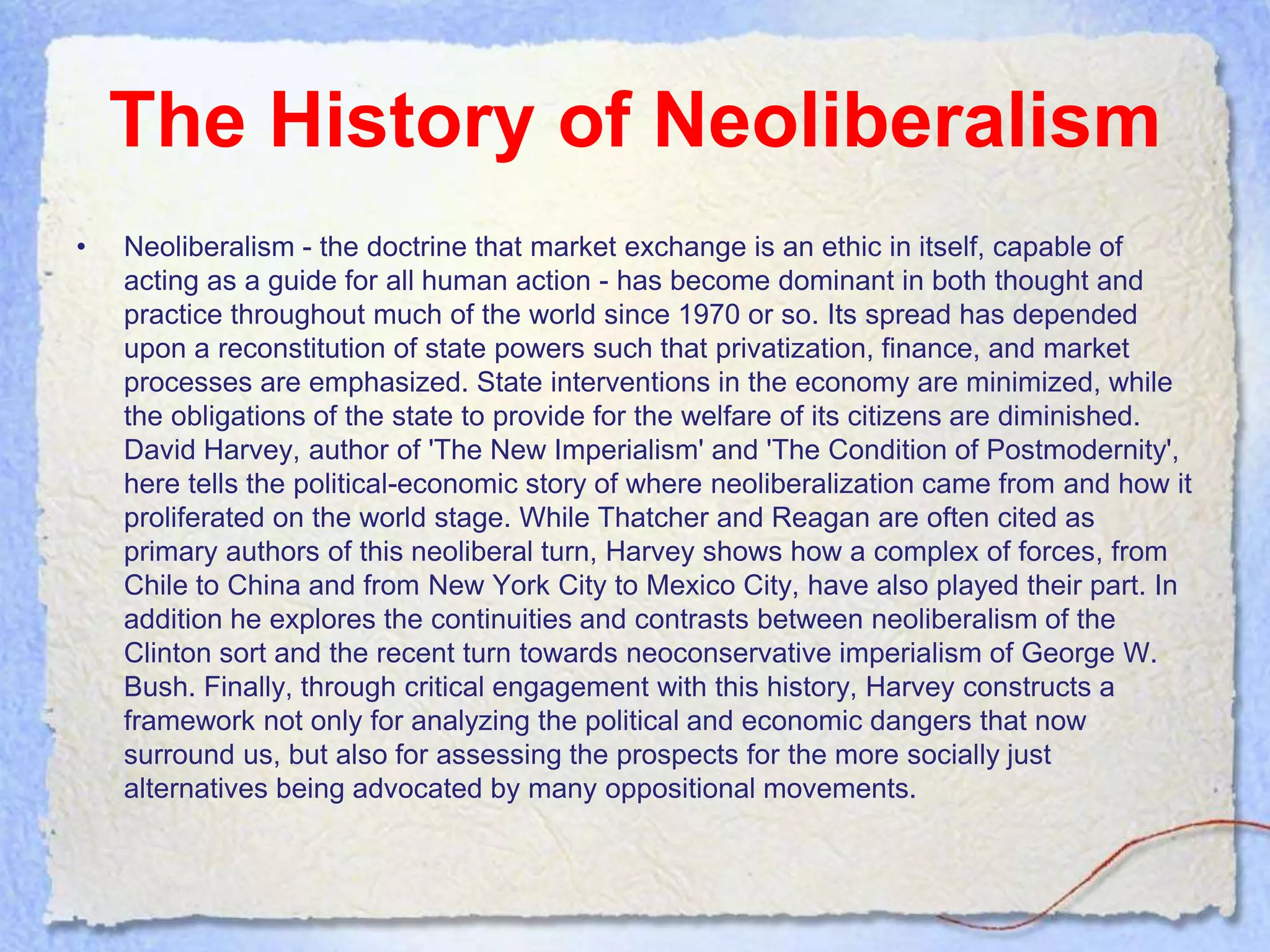 What is neoliberalism? | PPTX