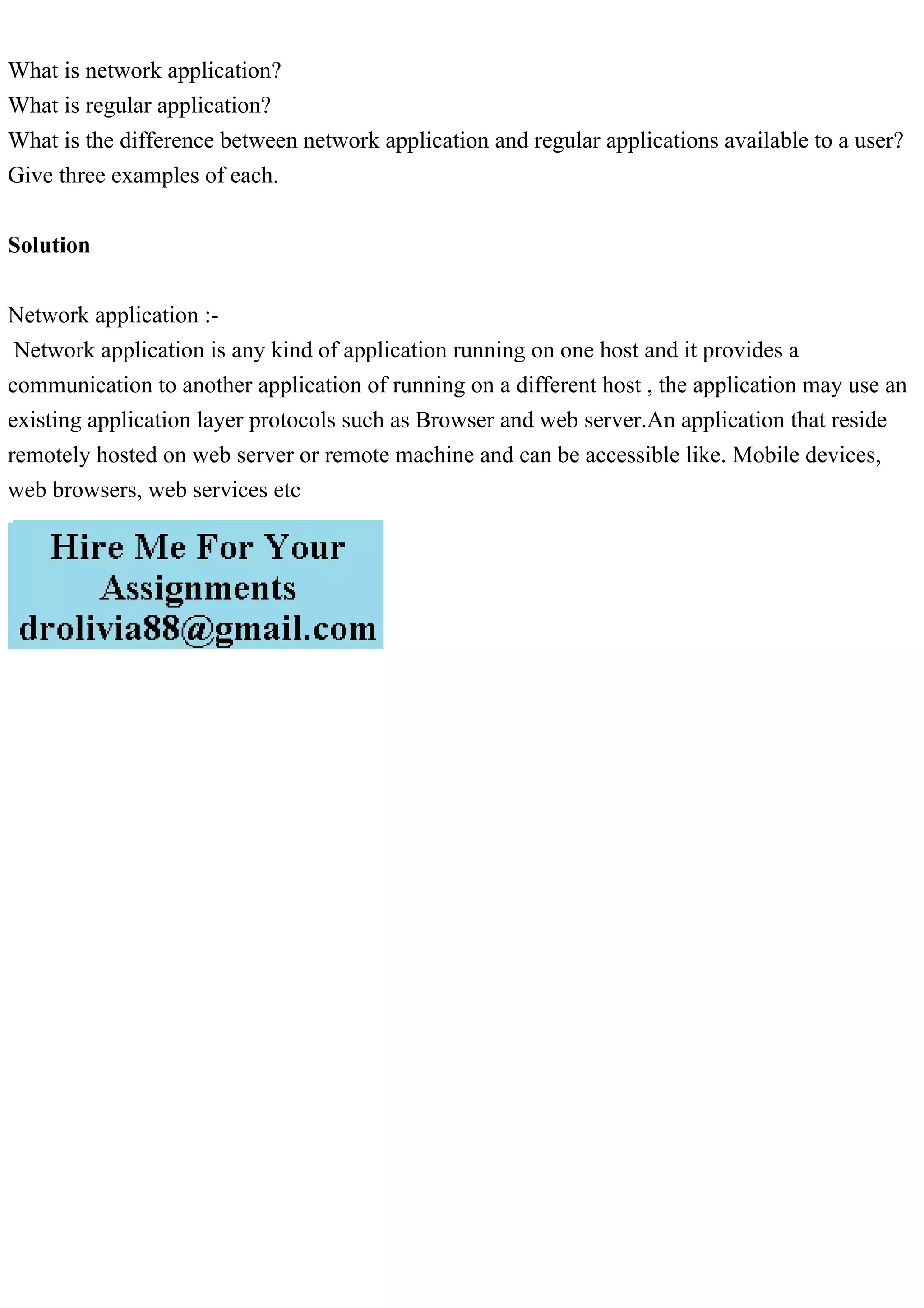 What is network applicationWhat is regular applicationWhat is .pdf