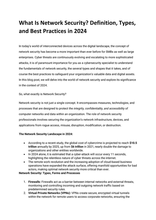What Is Network Security Definition, Types, and Best Practices in 2024 ...