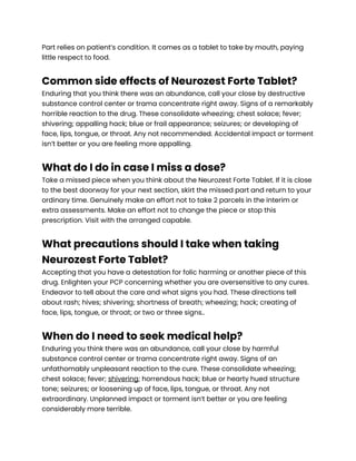 Neurozest Forte Tablet | PDF