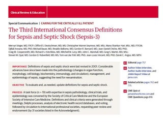 What is new in sepsis | PPTX