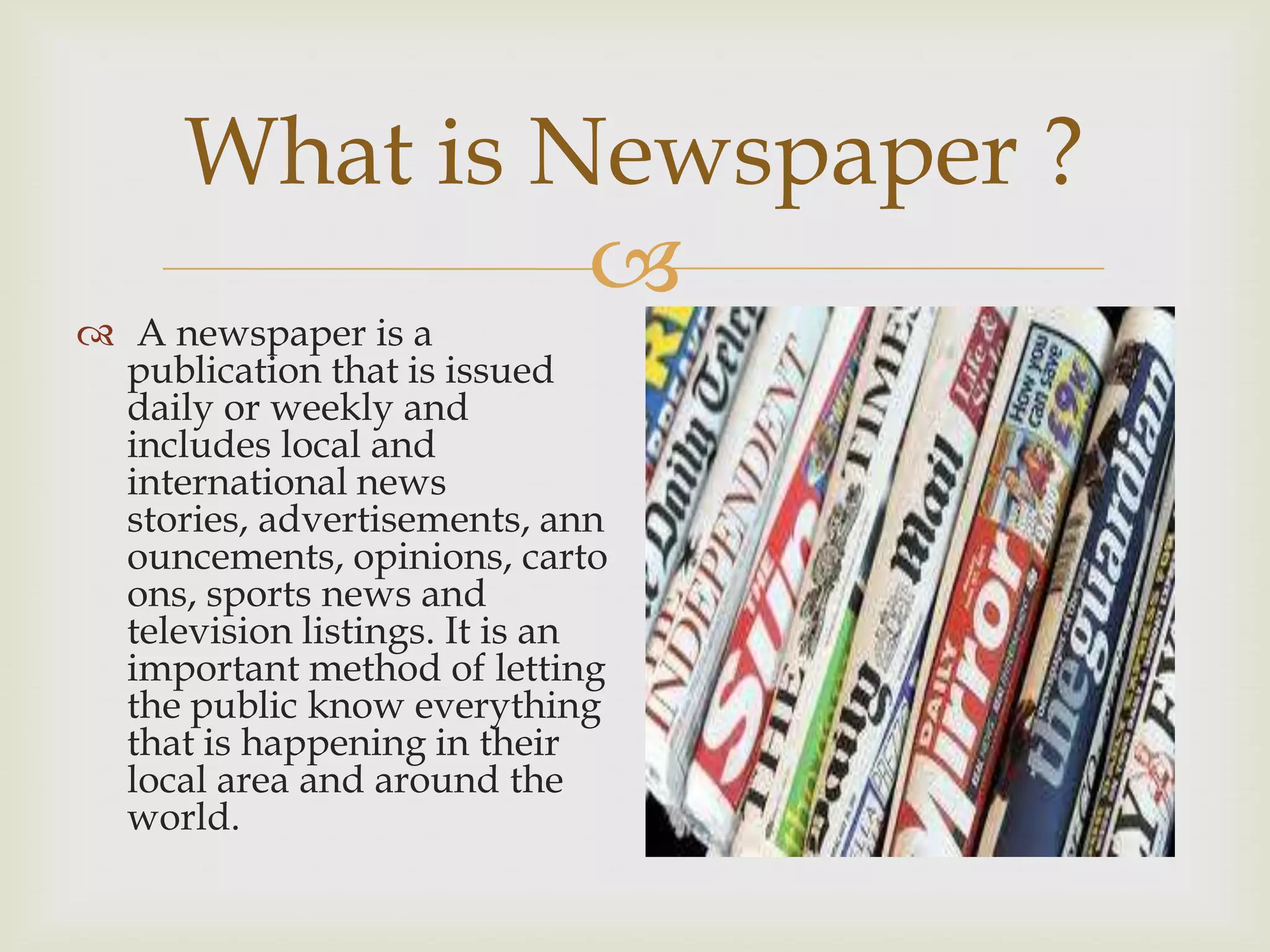 What is newspaper organizations | PPTX