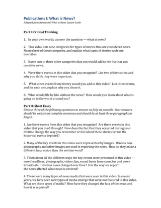 What is news worksheet | DOCX