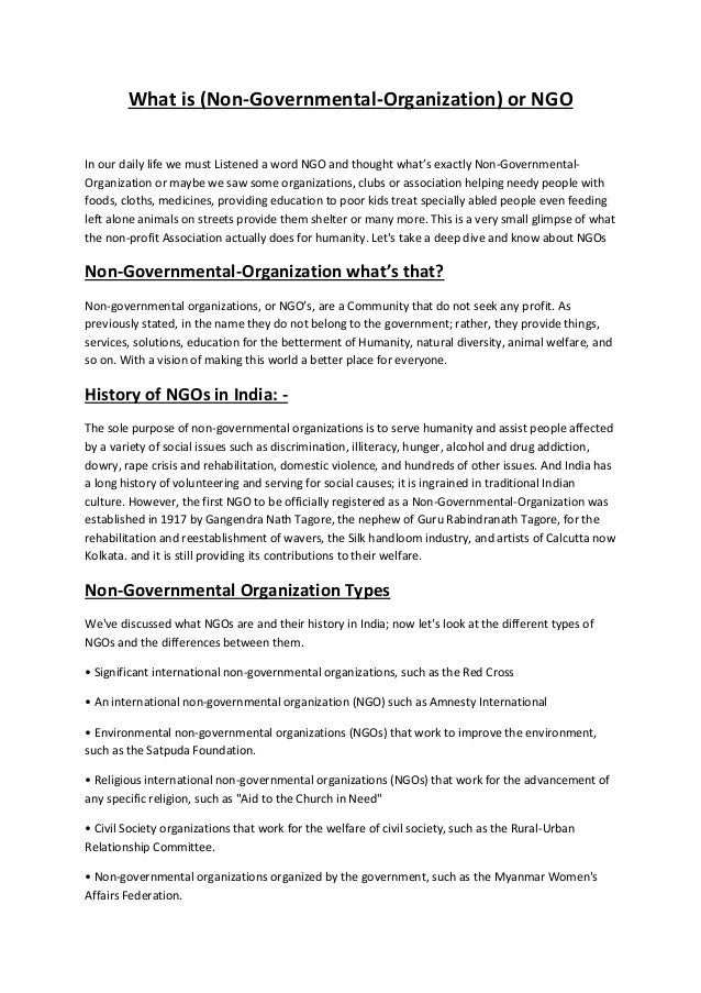 What is NGO and how to register NGO's in India. | PDF