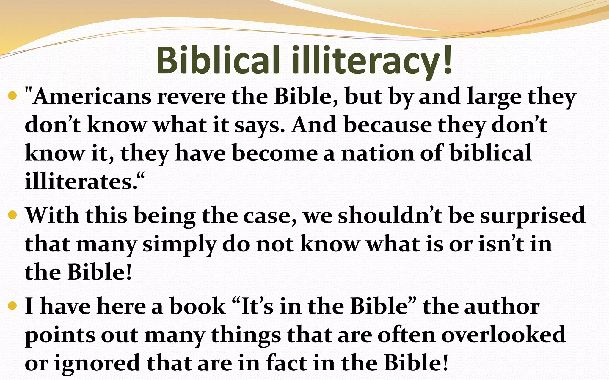 What is not in the Bible! | PPT
