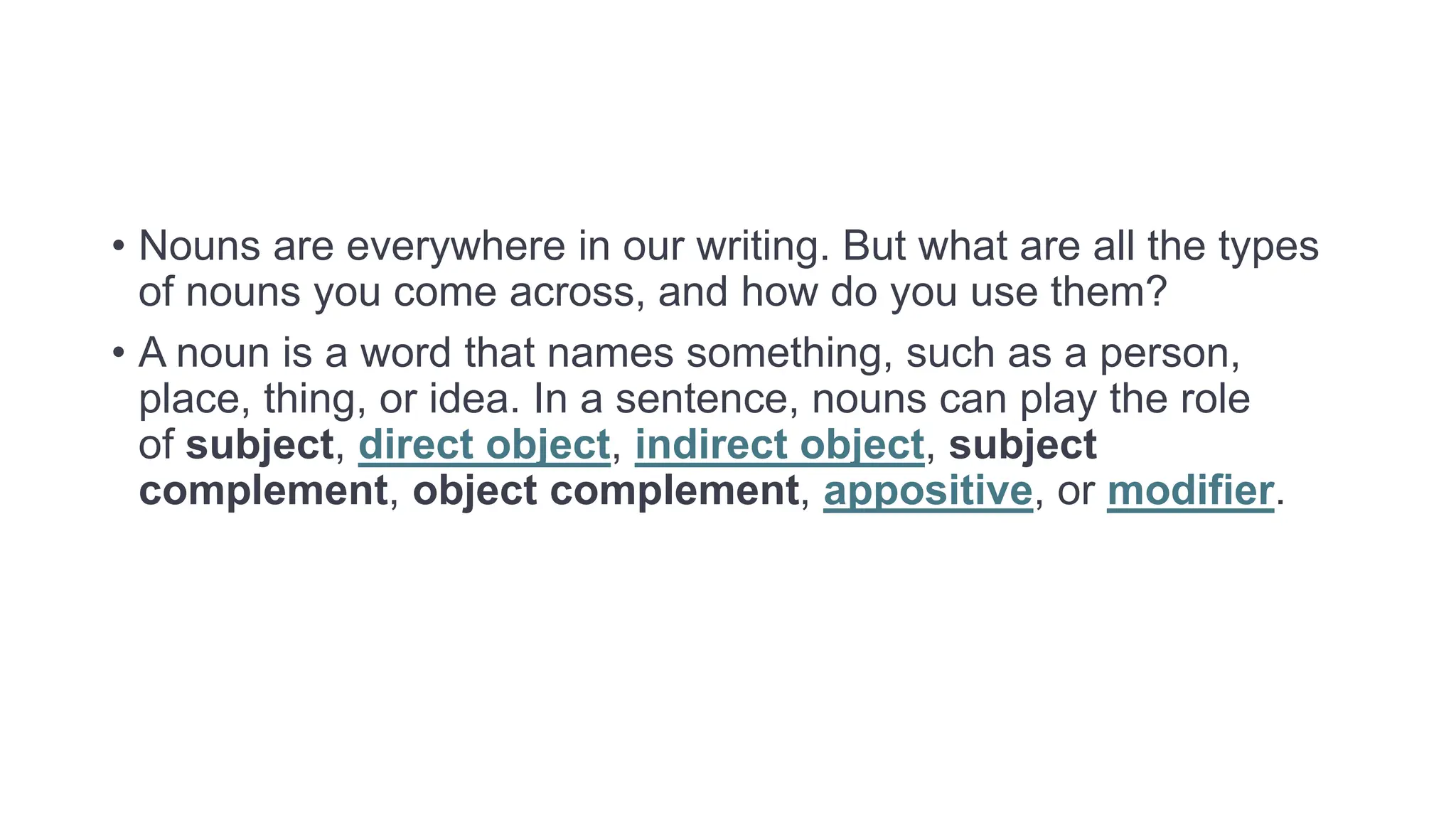 what is noun, types of noun, example of noun.pptx