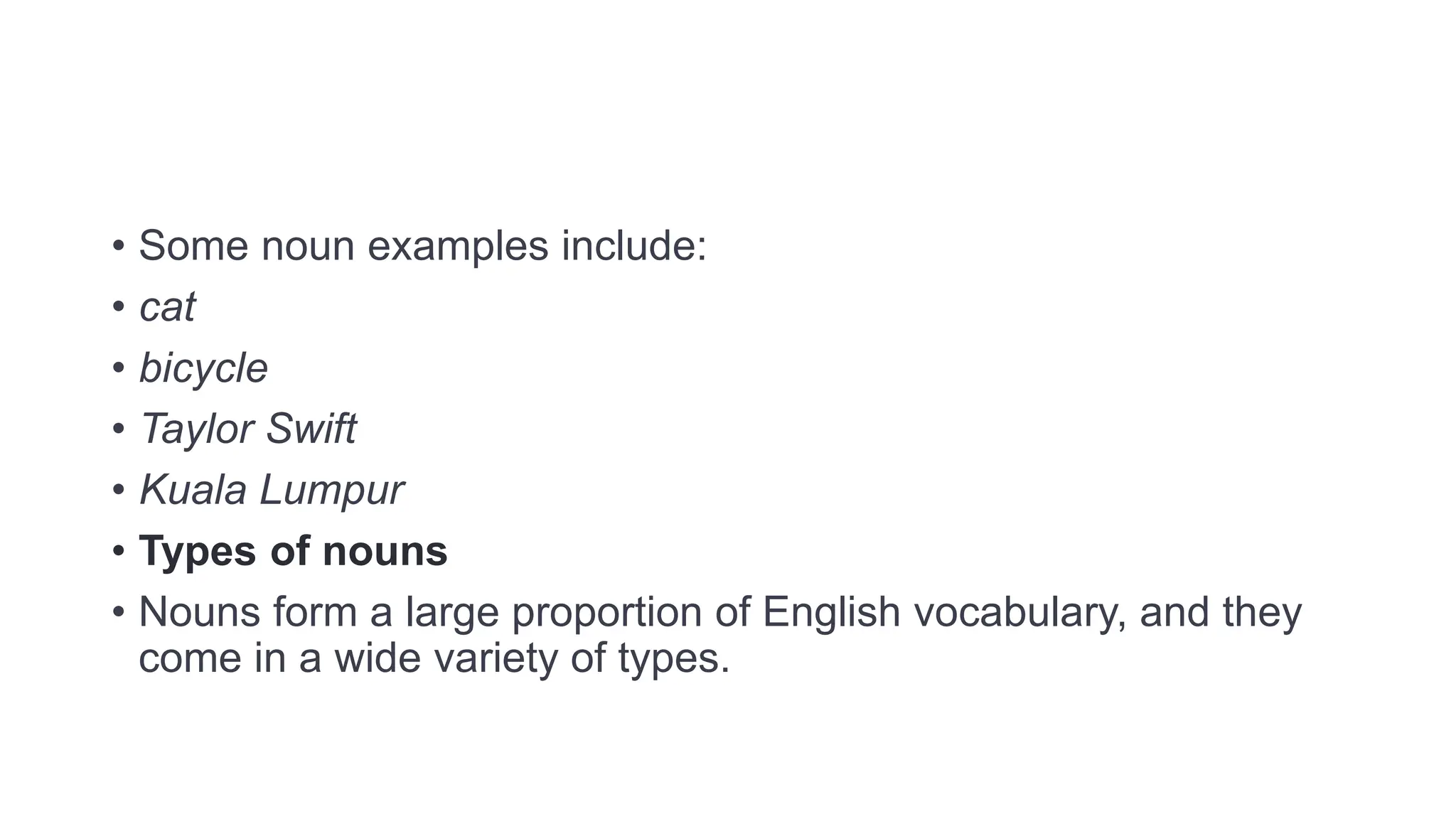 what is noun, types of noun, example of noun.pptx