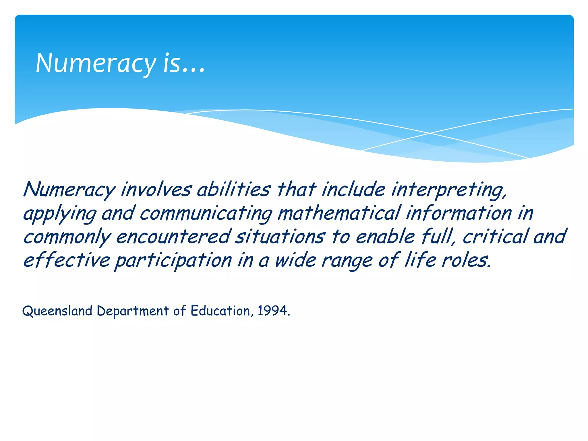 What is numeracy-definitions | PPTX