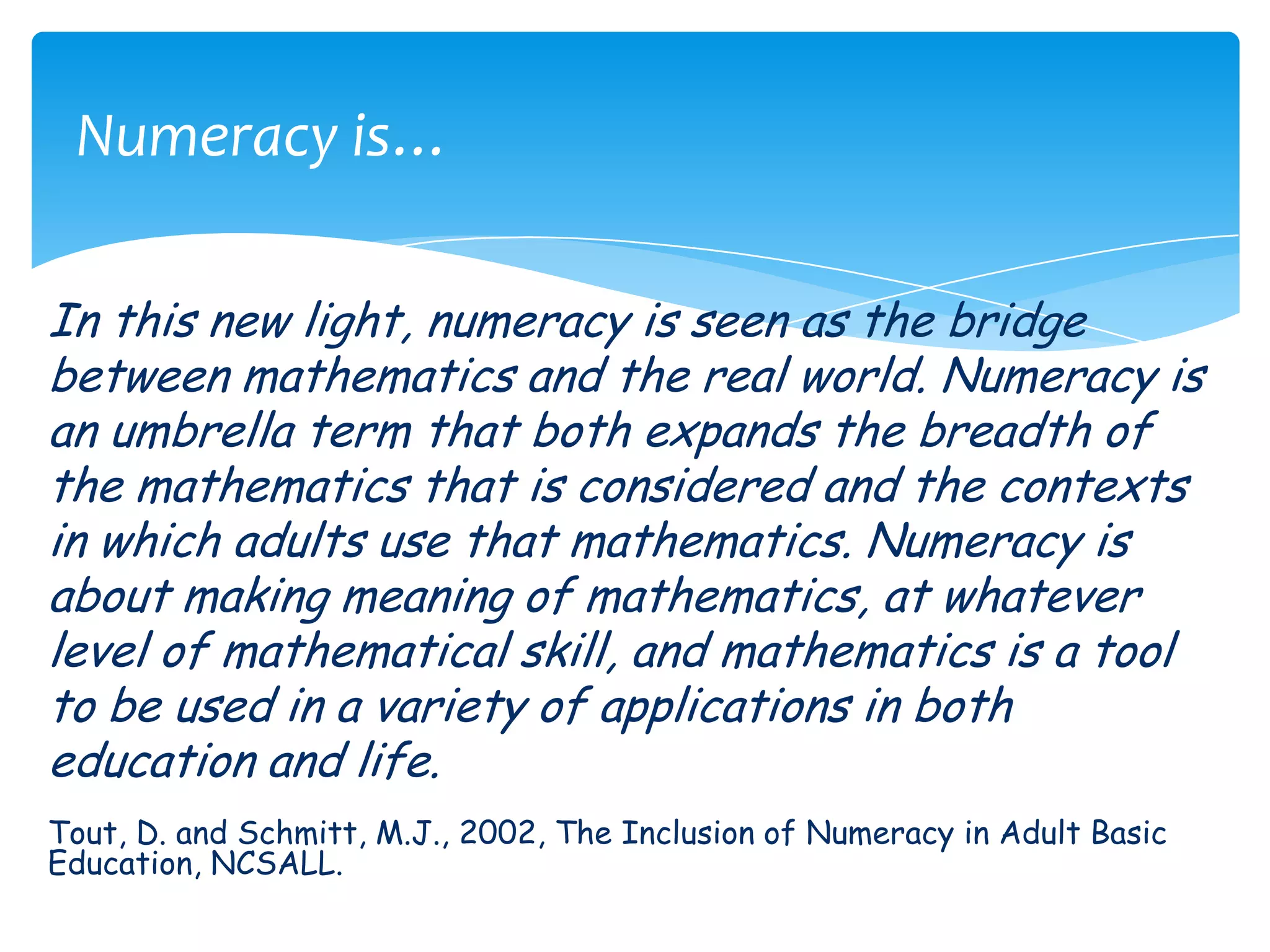What is numeracy-definitions | PPTX