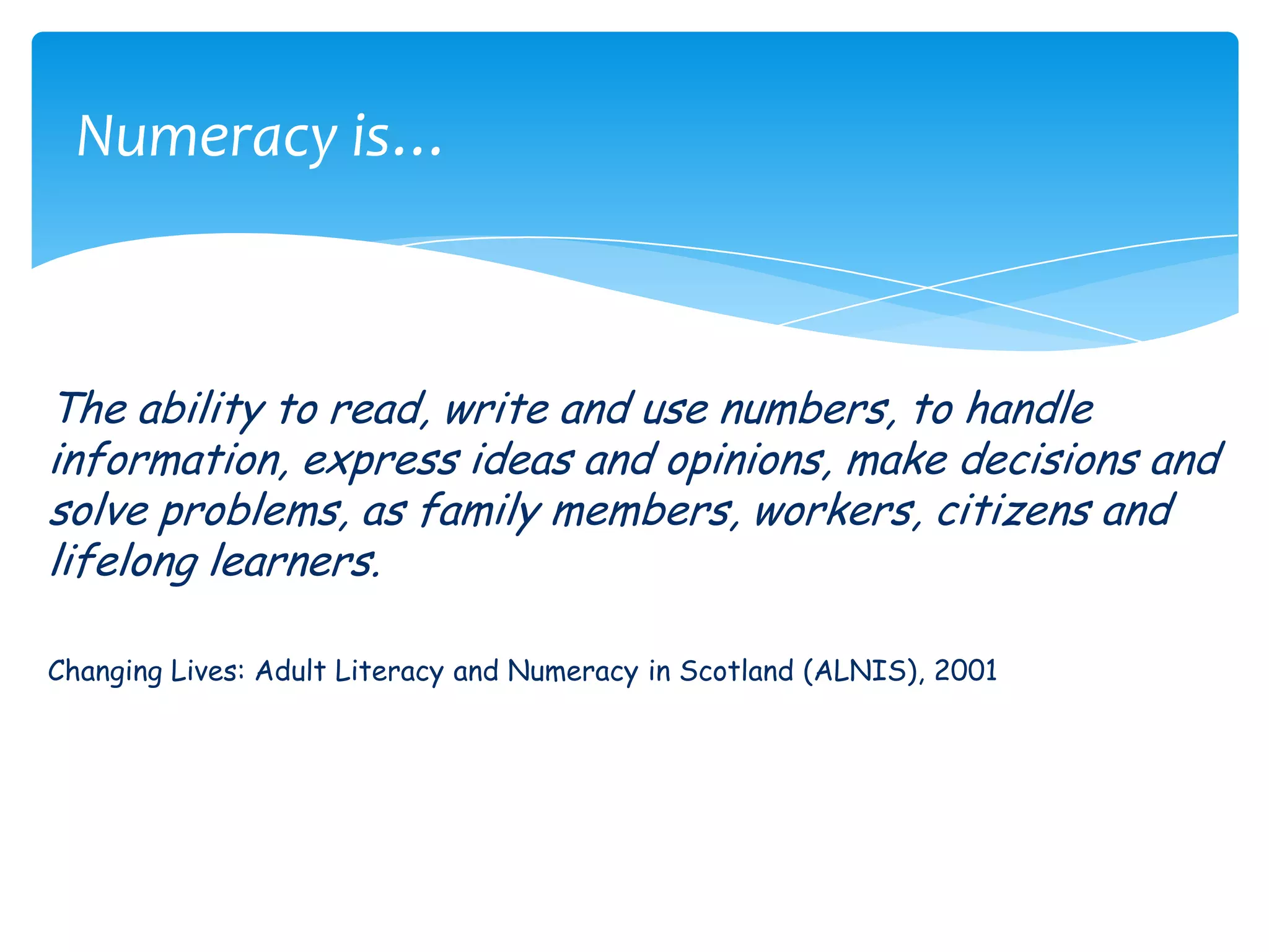 What is numeracy-definitions | PPTX