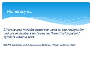 What is numeracy-definitions | PPTX