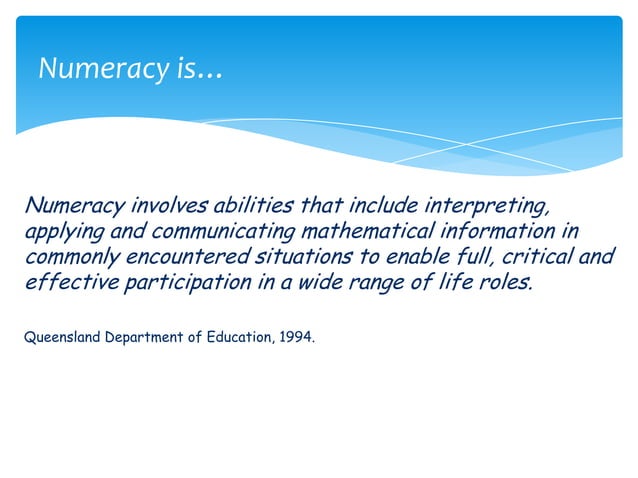 What is numeracy-definitions | PPTX | Education