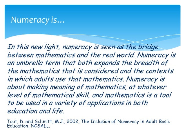What is numeracy-definitions
