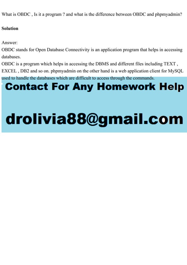 What is OBDC , Is it a program and what is the difference between .pdf
