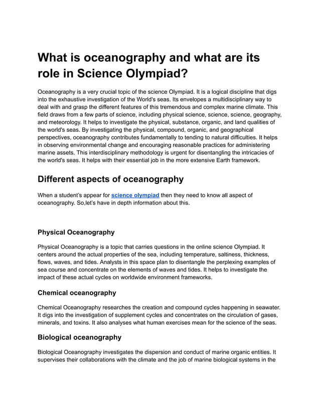 What is oceanography and what are its role in Science Olympiad.pdf