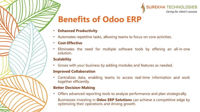 What is Odoo ERP? Definition + Apps + Features + Benefits | PPT