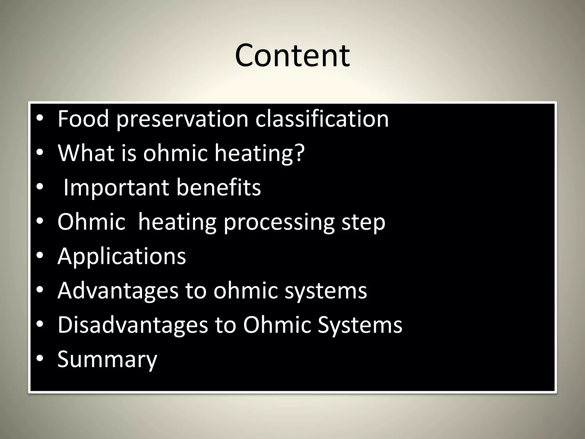 Ohmic heating technology | PPTX