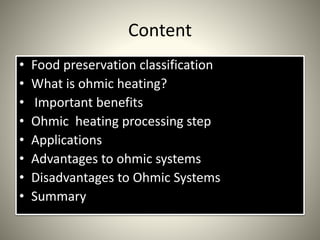 Ohmic heating technology | PPTX
