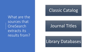 What is OneSearch? | PPT