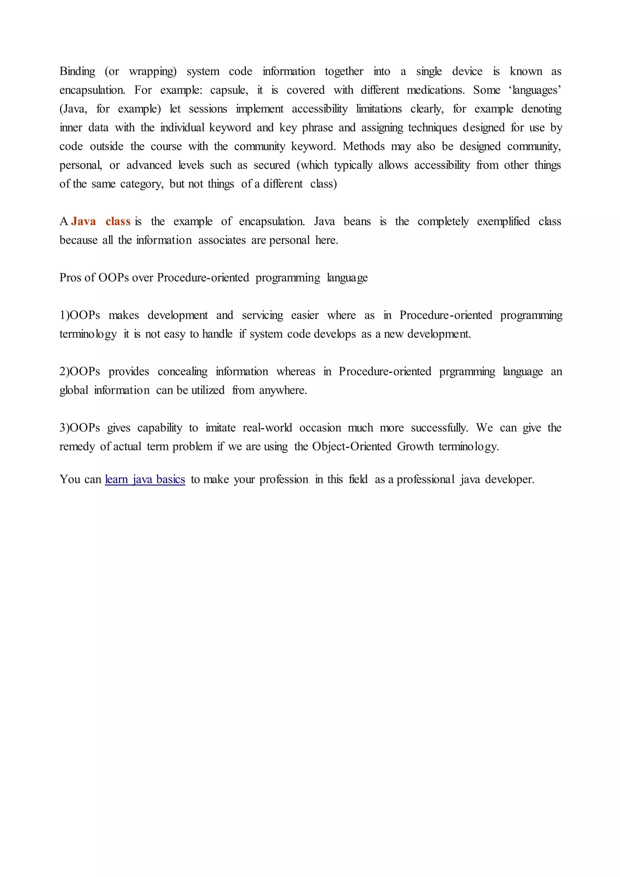 What is oops concept in java? | DOCX