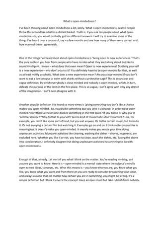 What is Open-mindedness... | DOCX