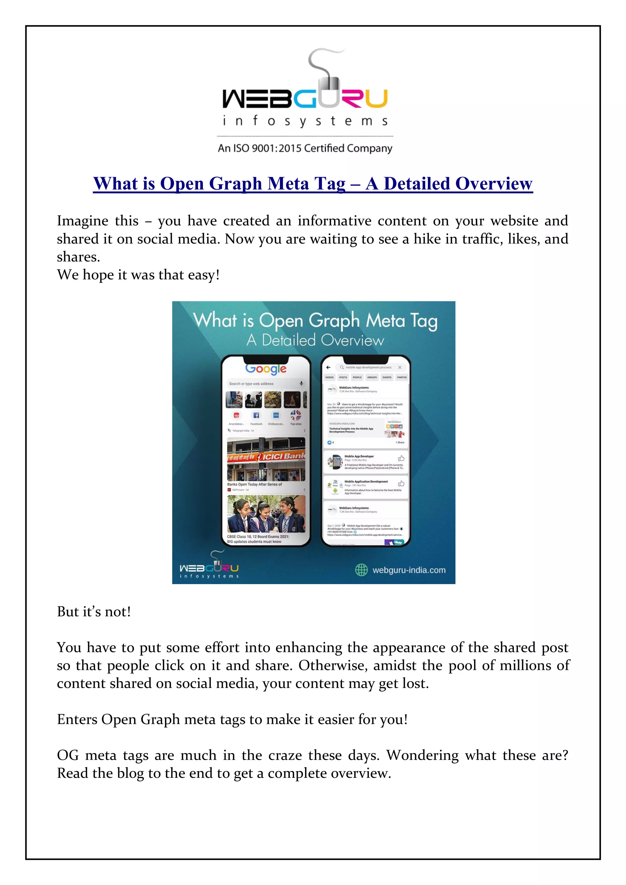 What is open graph meta tag – a detailed overview | PDF