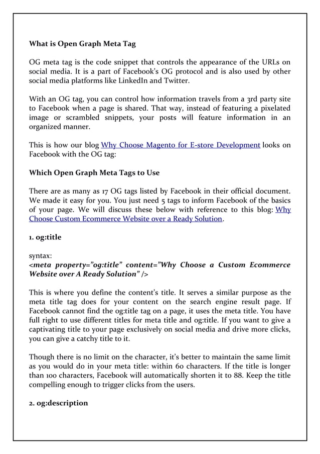 What is open graph meta tag – a detailed overview | PDF