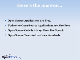 What is open office and its advantages over ms office . | PDF
