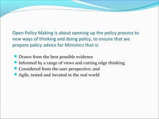What is open policy making? | PPT