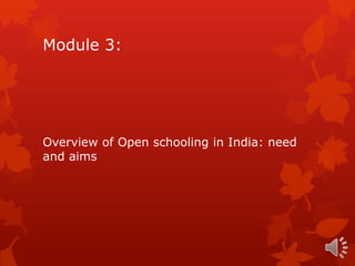 What is open schooling | PPTX